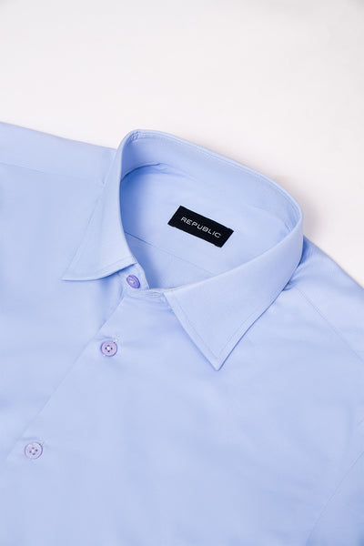 TAILORED FIT BLUE FORMAL SHIRT – Republic by Omar Farooq