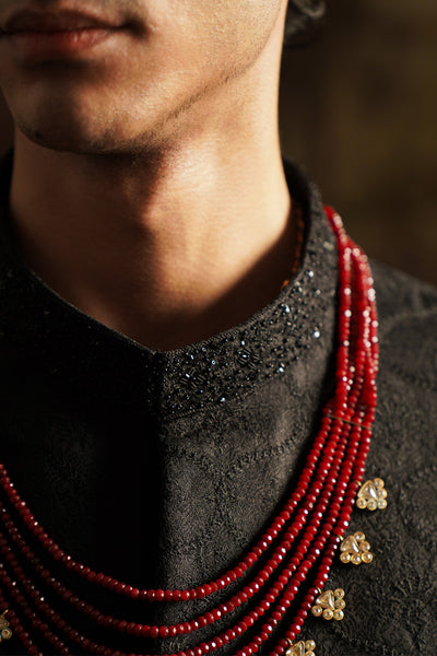 "Ayan" Black Embroidered Sherwani – Republic by Omar Farooq